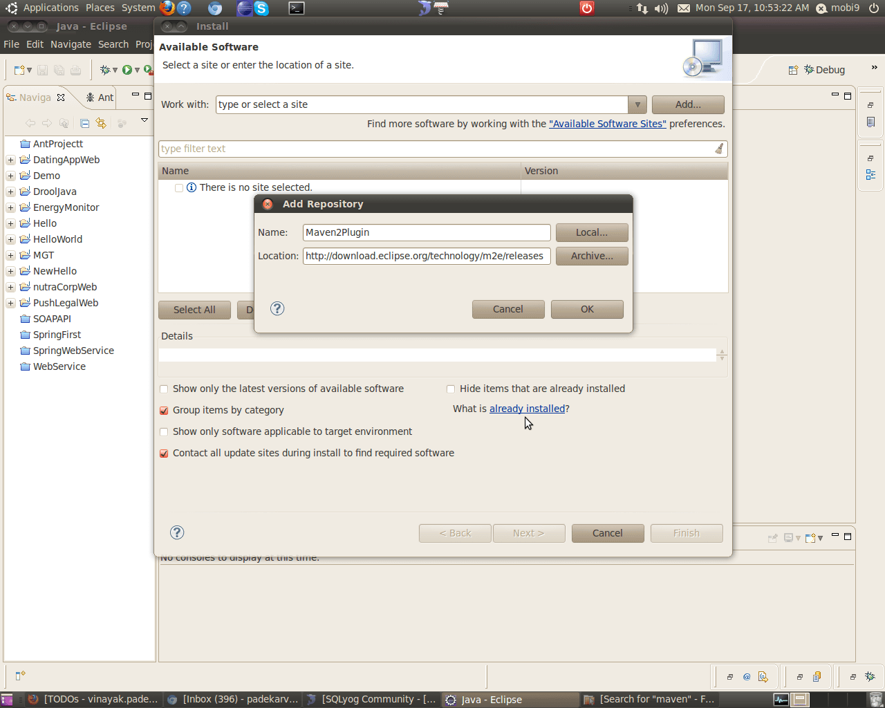 Getting started with Maven 2 using Eclipse - Mobisoft